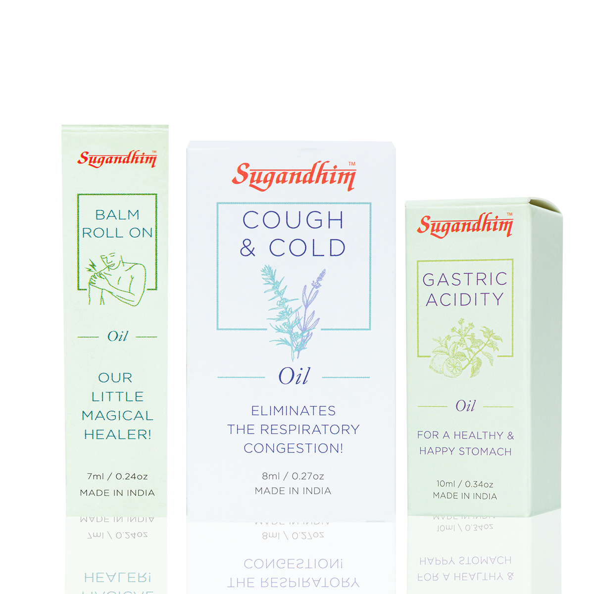 Gastric Acidity, Balm Roll-On & Cough-Cold Roll-Ons - 10mlX1, 7mlX1, 8